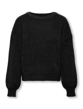 Only Girl Strickpullover Normal geschnitten Rundhals Lange B&uuml;ndchen Tief angesetzte Schulter Pullover
