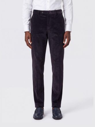 Pantaloni Torino Slim-Fit-Chinohose aus Samt mit versetztem Verschluss