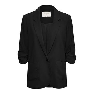 Cream Pitch Black Blazer mit &frac34; &Auml;rmeln - - Jackets - Damen - Schwarzk - S
