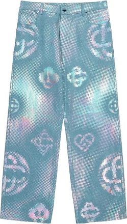 Casablanca Homme, Pantalons, Bleu, Taille: W34 Jean Jambe Large