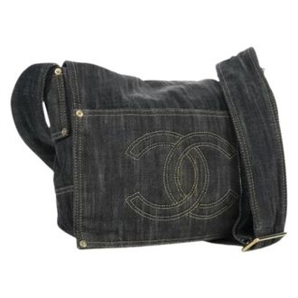 Chanel Pre-owned Vintage Canvas Schultertasche - - Pre-owned - Damen - Blau - ONE SIZE