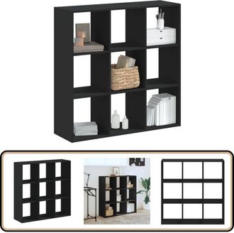 vidaXL Vidaxl - Bücherregal Schwarz 102x32x102 cm Holzwerkstoff - BucheRegal - Bücherregal Schwarz - Holzregal - Aufbewahrungshelf - Wohnzimmer Dekoration