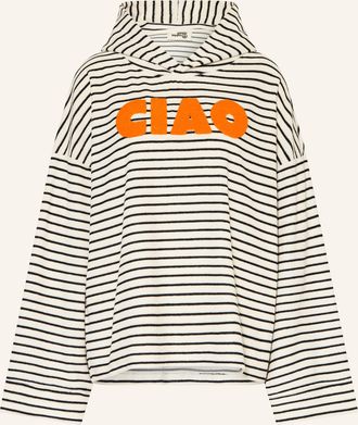 Yippie Hippie Yippie Hippie Frottee-Hoodie weiss