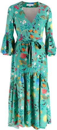 Borgo De Nor Borgo de Nor 100% Silk Floral-Print Midi Dress Size XS