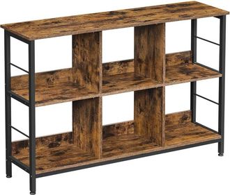 Vasagle Biblioth&egrave;que 6 Compartiments, Meuble de Rangement Ouvert, &Eacute;tag&egrave;re Livres Horizontale, pour Bureau, Salon, Chambre, 120 x 33 x 80 cm, Style