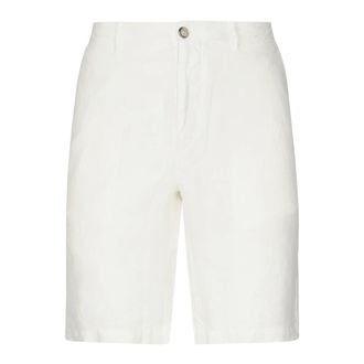 Fedeli Homme, Shorts, Blanc, Taille: 3XL Shorts Bermuda en Lin Blanc avec Poches