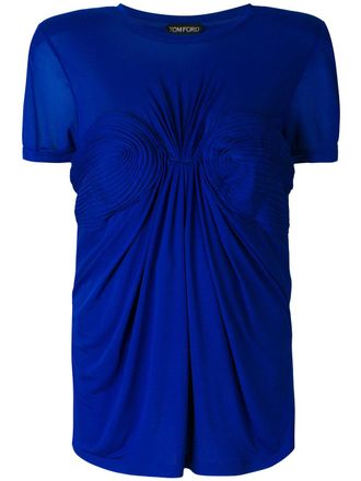 Tom Ford Oberteil mit gerafften Details - Blau