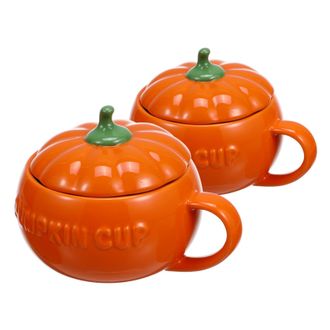Yardwe Halloween Tasse K&uuml;rbis Keramik Becher 10Oz Mit Deckel Herbst Fr&uuml;hst&uuml;cksbecher F&uuml;r Kaffee Saft Milch
