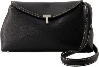 Toteme Womens T-Lock Clutch Black Cowhide