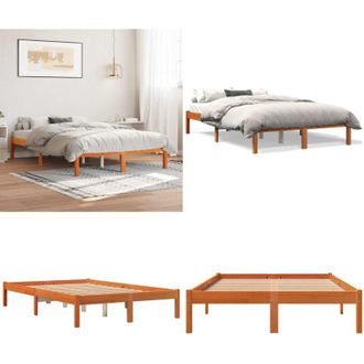 vidaXL Massivholzbett ohne Matratze Wachsbraun 140x200 cm Kiefernholz - Holzbett - Kiefernholzbett - Doppelbett - Bettrahmen - Bettgestell - Home & Living