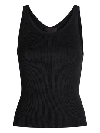 Nili Lotan Selah ribbed silk top - Schwarz