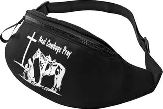 Generic Cowboy Chr&eacute;tien Qui Prie Prie Sac &Agrave; Bandouli&egrave;re Polyvalent Sac De Voyage R&eacute;glable Poche Poitrine Pour V&eacute;lo &Agrave; Dos Homme Sorties 14X35Cm