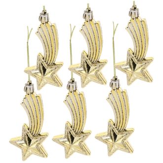Aboofan 6 St&uuml;ck Bemalte Sternschnuppen-H&auml;ngedekoration Christbaum anh&auml;nger christbaumanh&auml;nger Weihnachtsbaum-Niete Weihnachtsbaum anh&auml;nger Christbaumschmuck W
