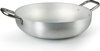 Barazzoni Spa, Pfanne Ø 40 cm, 99,5% reines Aluminium, Griffe aus Stahl, auch für Induktionsherde geeignet, Made in Italy