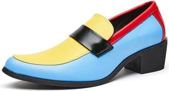 Generic Chaussures habill&eacute;es pour homme - Bout pointu - Talons hauts - Chaussures Derby Oxford tendance &agrave; enfiler, bleu, 40 2/3 EU