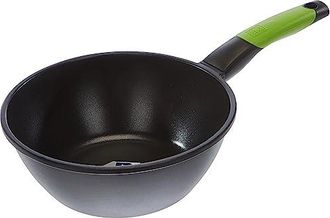 Bra Prior | Wok mit Griff, Aluminiumguss mit Antihaftbeschichtung, Schwarz, Durchmesser oben 24 cm, Durchmesser unten 13,2 cm