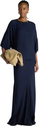 Liviana Conti Femme, Blouses et Chemises, Bleu, Taille: 38 FR Blouse Triple Georgette