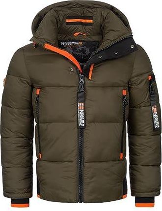 Geographical Norway FvS Production H-H Veste dhiver parka pour hommes, avec doublure chaude et matelass&eacute;e, pour lext&eacute;rieur, kaki, XL