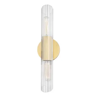 Hudson Valley Lighting Hudson Valley Lighting - Cecily Petite applique murale &agrave; 2 lumi&egrave;res en laiton, verre
