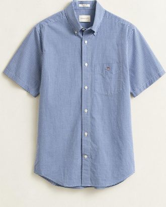 GANT Kariertes Kurzarmhemd mit Brusttasche, Regular Fit in