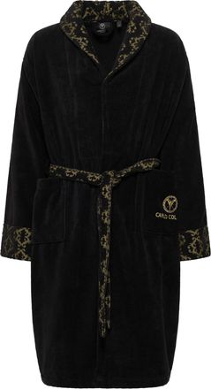 Carlo Colucci Premium Bademantel Schwarz/Gold M