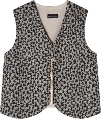 Emporio Armani Homme, Costumes, Beige, Taille: S Gilet en tissu jacquard &agrave; motif ethnique losanges