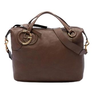 Gucci Pre-owned Twill Satchel - Femme - Pre-owned - Brun - Taille: ONE Size