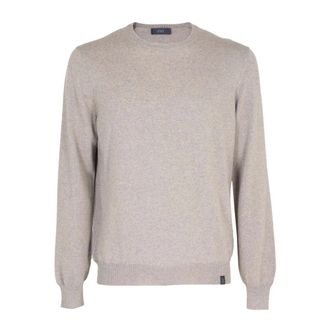 Fay Rundhalspullover - - Knitwear - Herren - Beige - M