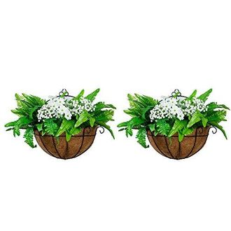 Nuptio 2 Pièces Panier Suspendu Jardinière Panier Paniers Suspendus pour Plantes, Jardinières Suspendues Plein Air, Panier Suspendu pour Décorations Jardin P