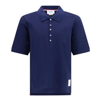 Thom Browne Jersey Ottoman 4-Bar Polo - - Tops - Herren - Blau - M