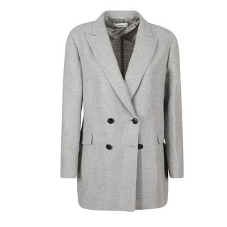Saulina Milano Saulina, Femme, Vestes, Gris, Taille: 42 FR Anita Double-Breasted Blazer