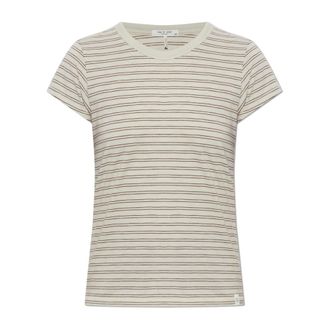 Rag & Bone Slub Gestreiftes T-Shirt - - Tops - Damen - Beige - XS