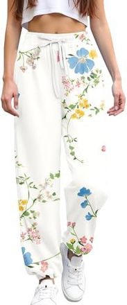 Generic Pantalon en Lin Femme Large Fluide Ete L&eacute;ger Pantalons Longs D&eacute;contract&eacute;s pour Femmes Tendance Amples Parfum&eacute;s Printemps et Automne Large Pantalon Yog