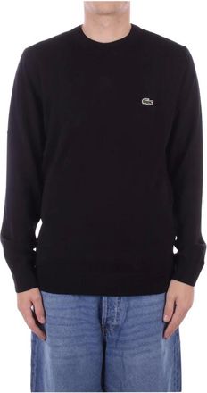 Lacoste Homme, Pulls, Noir, Taille: L Pull Ras du Cou Monochrome en Coton