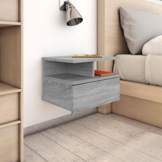 vidaXL Tables de chevet flottantes 2 pcs Sonoma gris 40x31x27 cm Vidaxl