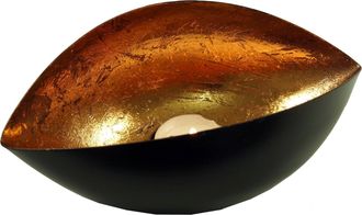 Guru Shop Metall Teelicht Windlicht Kupfer, Braun, 7x11x18 cm