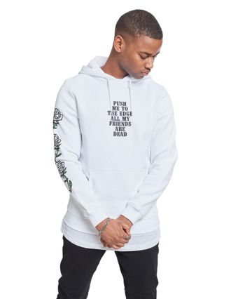 Mister Tee Herren Kapuzenpullover Push Me Hoodie, White, XS, MT639