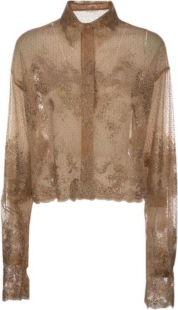 Ermanno Scervino Femme, Blouses et Chemises, Beige, Taille: 40 FR Shirt