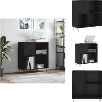 vidaXL Vidaxl - Plattenschrank Schwarz 84,5x38x89 cm Holzwerkstoff - Plattenspeicher - Schallplattenregal - Vinyl Regal - Wohnzimmer Dekoration