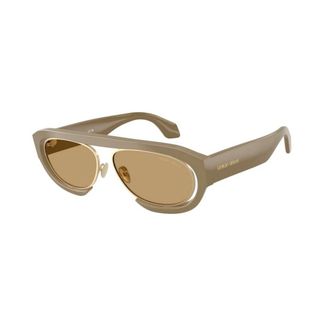 Giorgio Armani Lunettes de soleil en ac&eacute;tate &agrave; monture int&eacute;grale - Homme - Accessoires - Beige - Taille: 57 MM