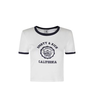 Sporty & Rich Logo-print Ringer T-shirt