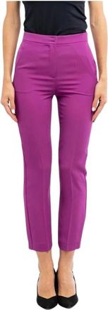 Patrizia Pepe Femme, Pantalons, Violet, Taille: 38 FR Pantalon Droit en Polyester