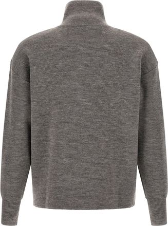 Maryya Half-Zip Virgin Wool Sweater - Grey