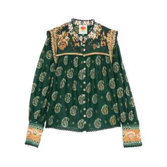 Farm Rio Paisley Print Shirt - - Blouses & Shirts - Damen - Gr&uuml;n - XS