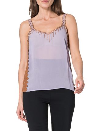 Pinko Damen Strahlen Mode-Weste, Yl8_Lilla/Bruciato, 34