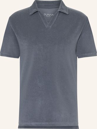Juvia Frottee-Poloshirt blau