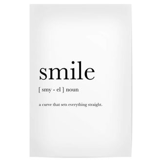 artboxONE Poster 30x20 cm Typografie Smile Definition hochwertiger Design Kunstdruck - Bild Smile Bedroom Definition
