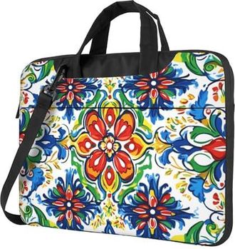 Generic Mandala Tradition Sac pour ordinateur portable de 15,6, housse de protection antichoc pour ordinateur portable de 15,6, motif floral color&eacute; pour homme