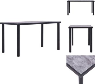 vidaXL Esstisch Schwarz und Betongrau 140 x 70 x 75 cm MDF - Esstisch - Moderner Esstisch - Schwarzer Esstisch - Grauer Esstisch - Holzoptik Esstisch