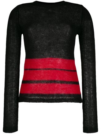 Jean Paul Gaultier pull à détails rayés - Noir